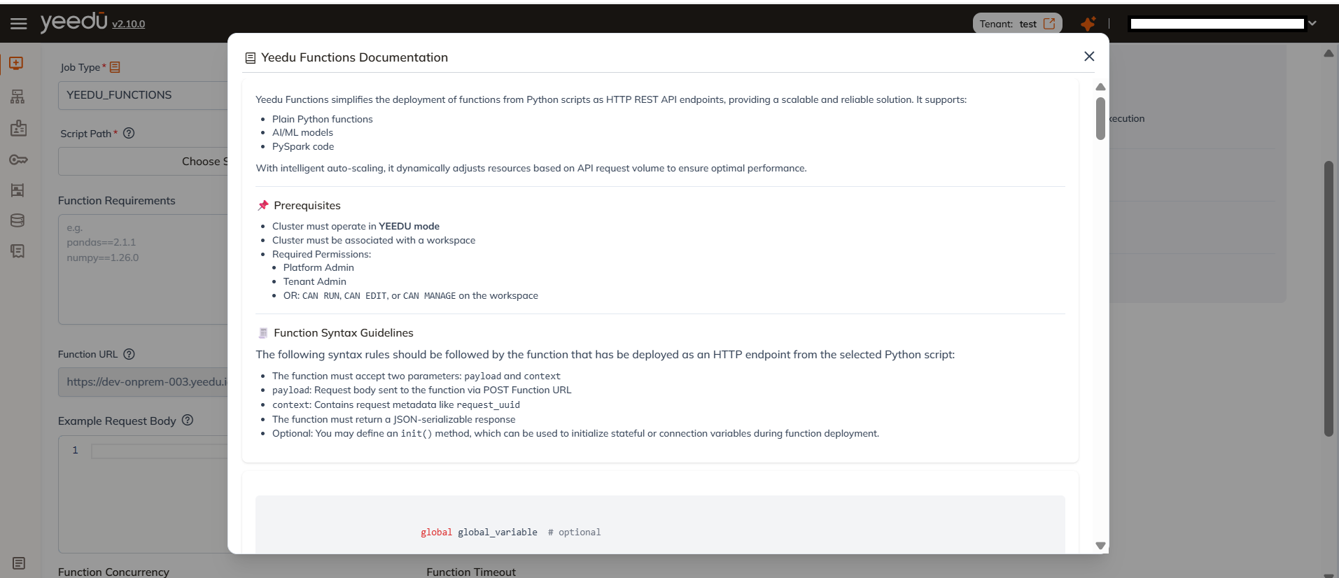 Effortless Python Function Deployment and API Monitoring with Yeedu